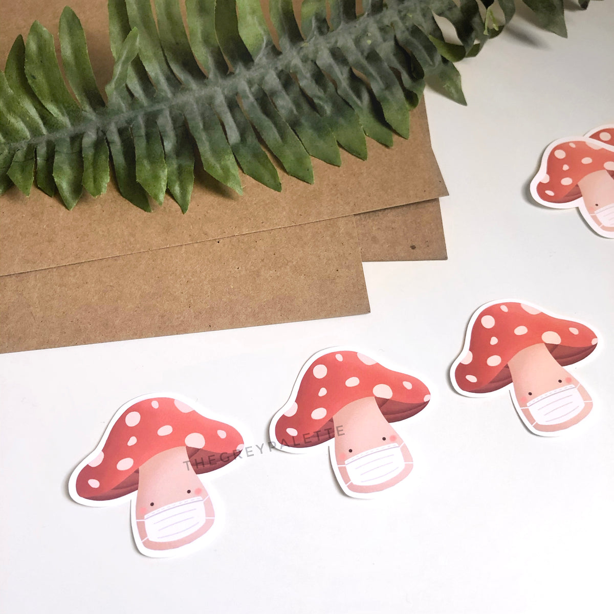 Masked Mushroom Sticker – THE GREY PALETTE